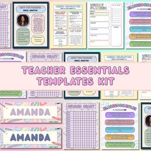 Editable Teacher Template Kit | Classroom Organization (canva) - Etsy
