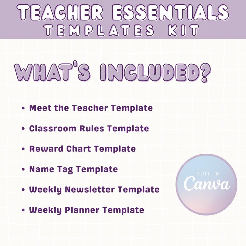 Editable Teacher Template Kit | Classroom Organization (canva) - Etsy