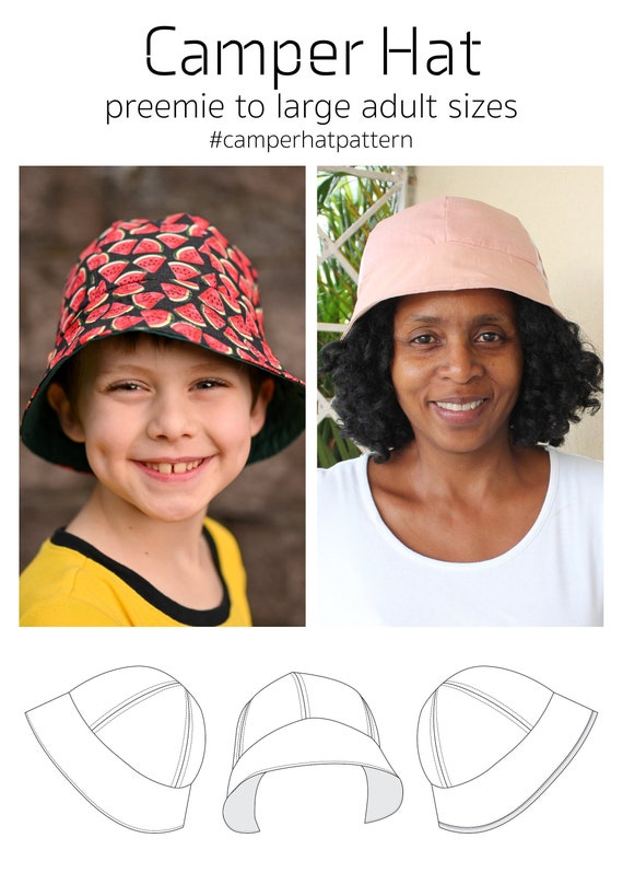 Camper Hat PDF Sewing Pattern Sun Hat Cap Reversible - Etsy