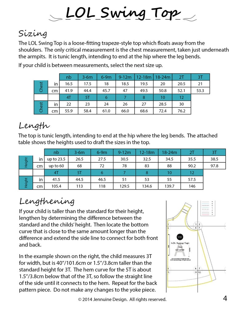 Big & Little LOL Swing PDF Sewing Pattern Top Pattern Dress - Etsy
