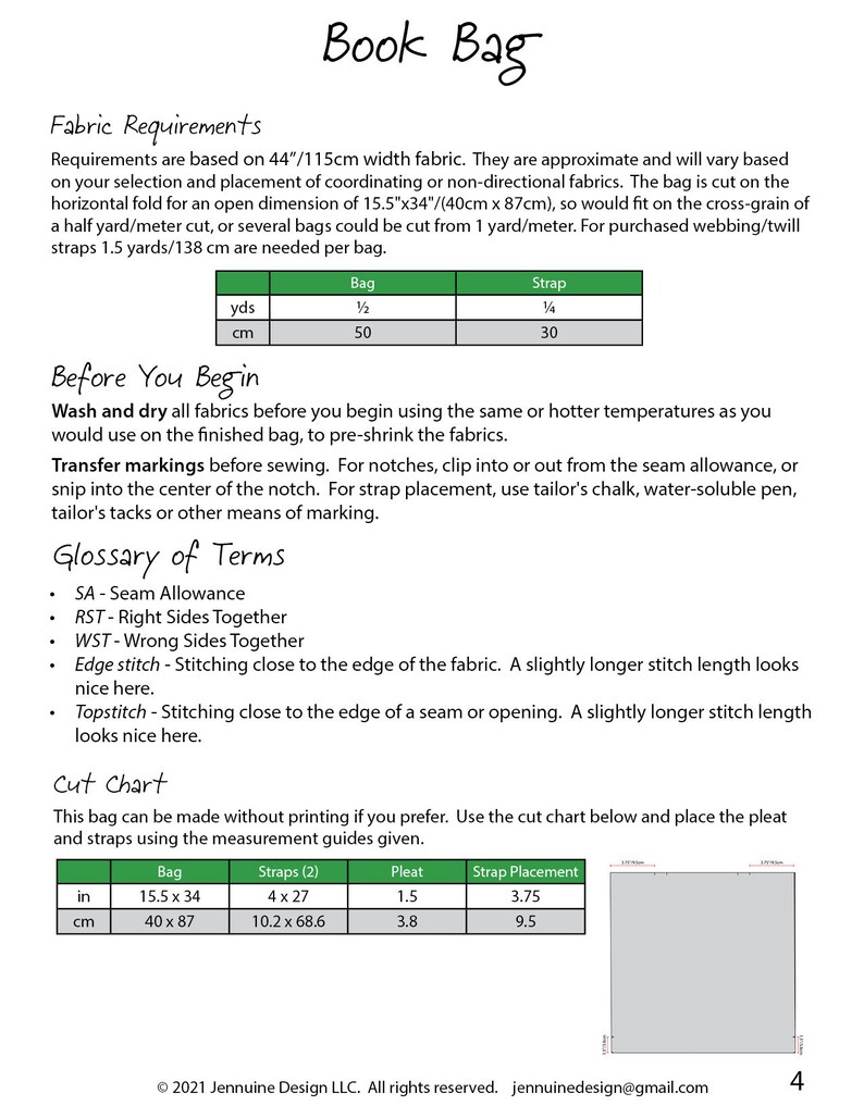 Book Bag PDF Sewing Pattern Bag Pattern Bookbag PDF School - Etsy