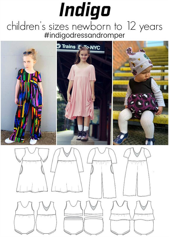 Indigo Dress and Romper PDF Sewing Pattern Print at Home - Etsy