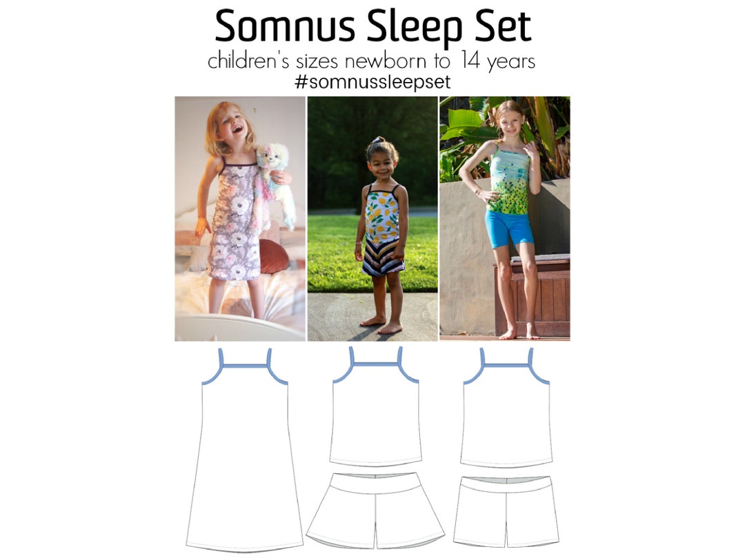 Somnus Sleep Set, PDF Sewing Pattern, Pajamas Pattern, Nightgown ...