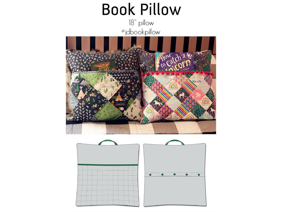Book Pillow, PDF Sewing Pattern, Pillow Cover Pattern, Pillow Pattern ...