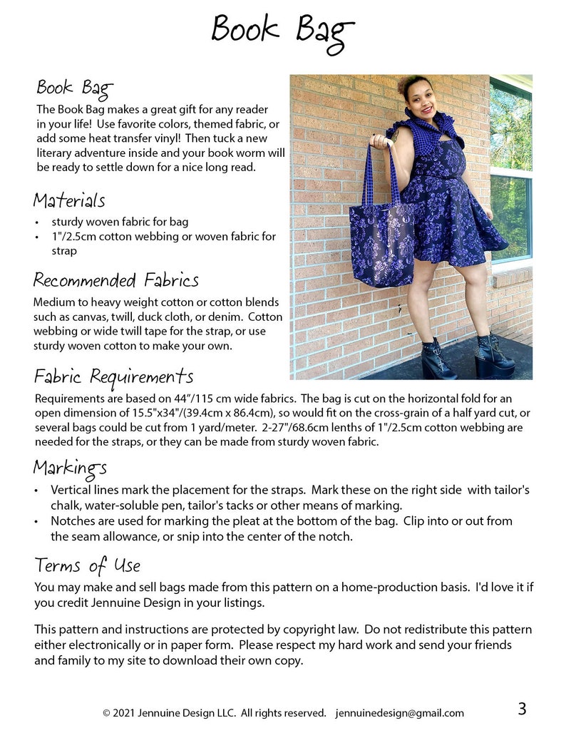 Book Bag, PDF Sewing Pattern, Bag Pattern, Bookbag PDF, School Bag ...