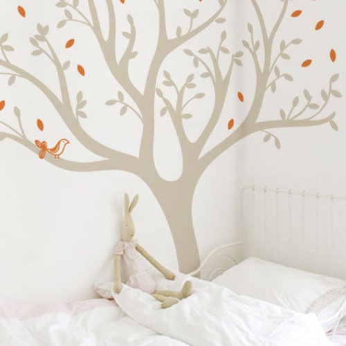 Tree Decal With Swings and Birds Large Nursery Tree Vinyl Wall | Etsy