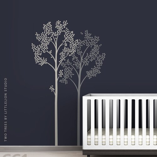 Large Forest Spring Tree Vinyl Wall Decals With Swallow | Etsy