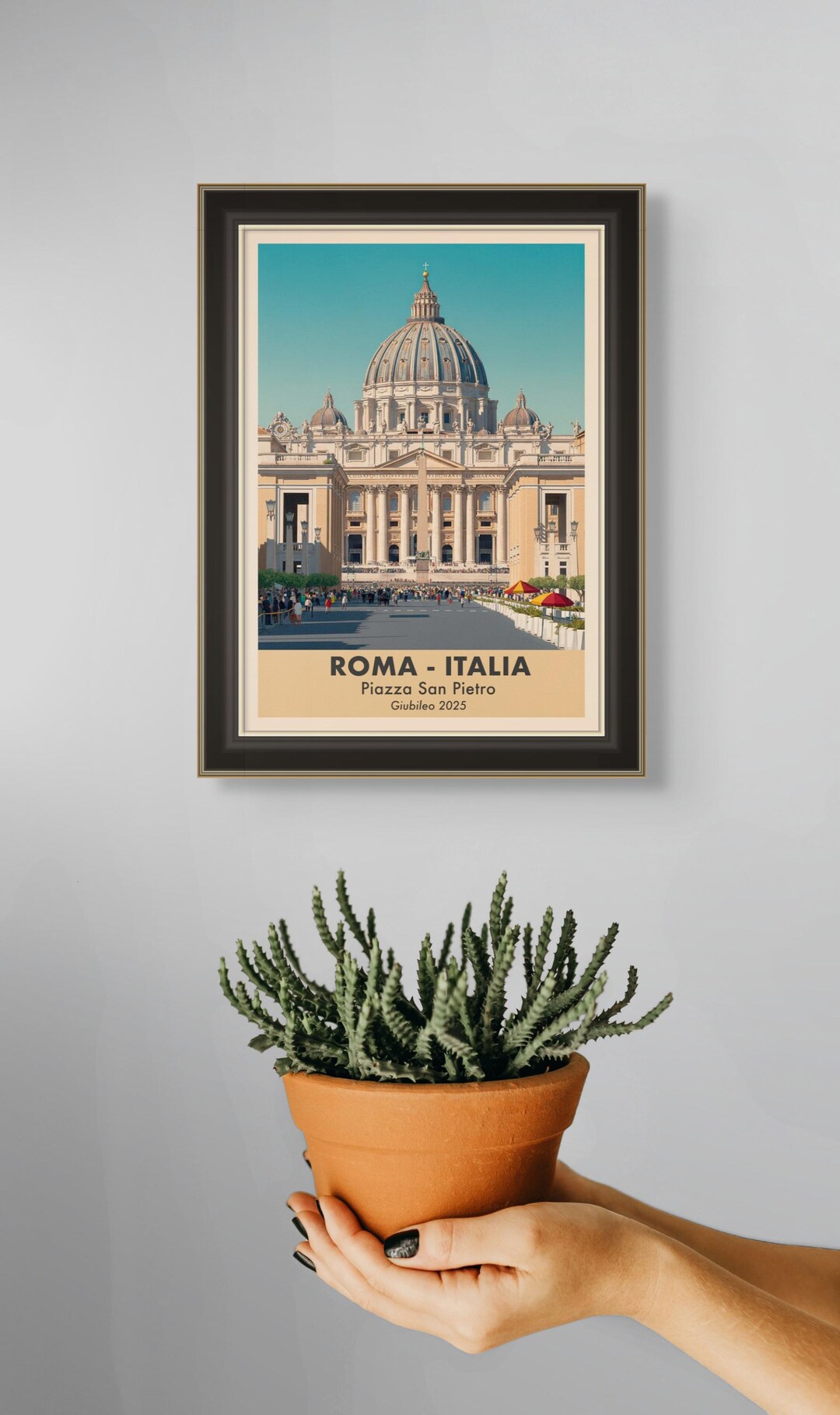 Rome St Peter’s Basilica Retro Poster | Vatican City Wall Art | Jubilee ...