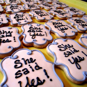 Engagement Cookies-she Said Yes! Sugar Cookies - Etsy
