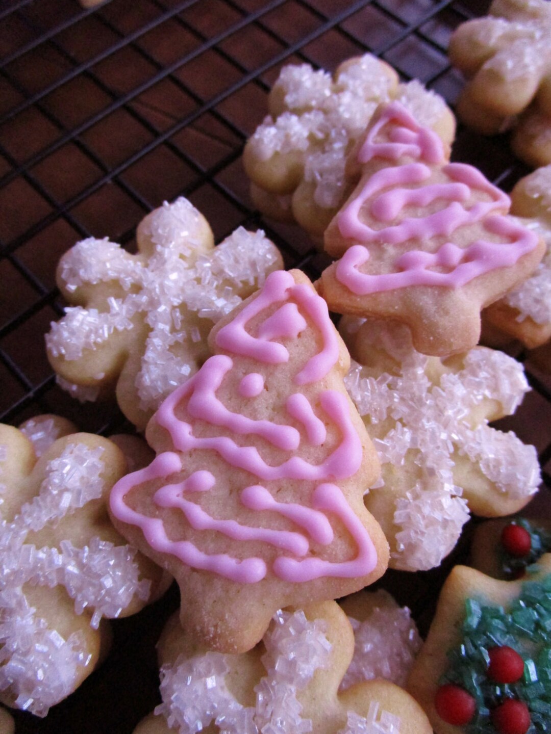 Pink Retro Christmas Cookies -2 Dz Mini Trees and Snowflakes - Etsy