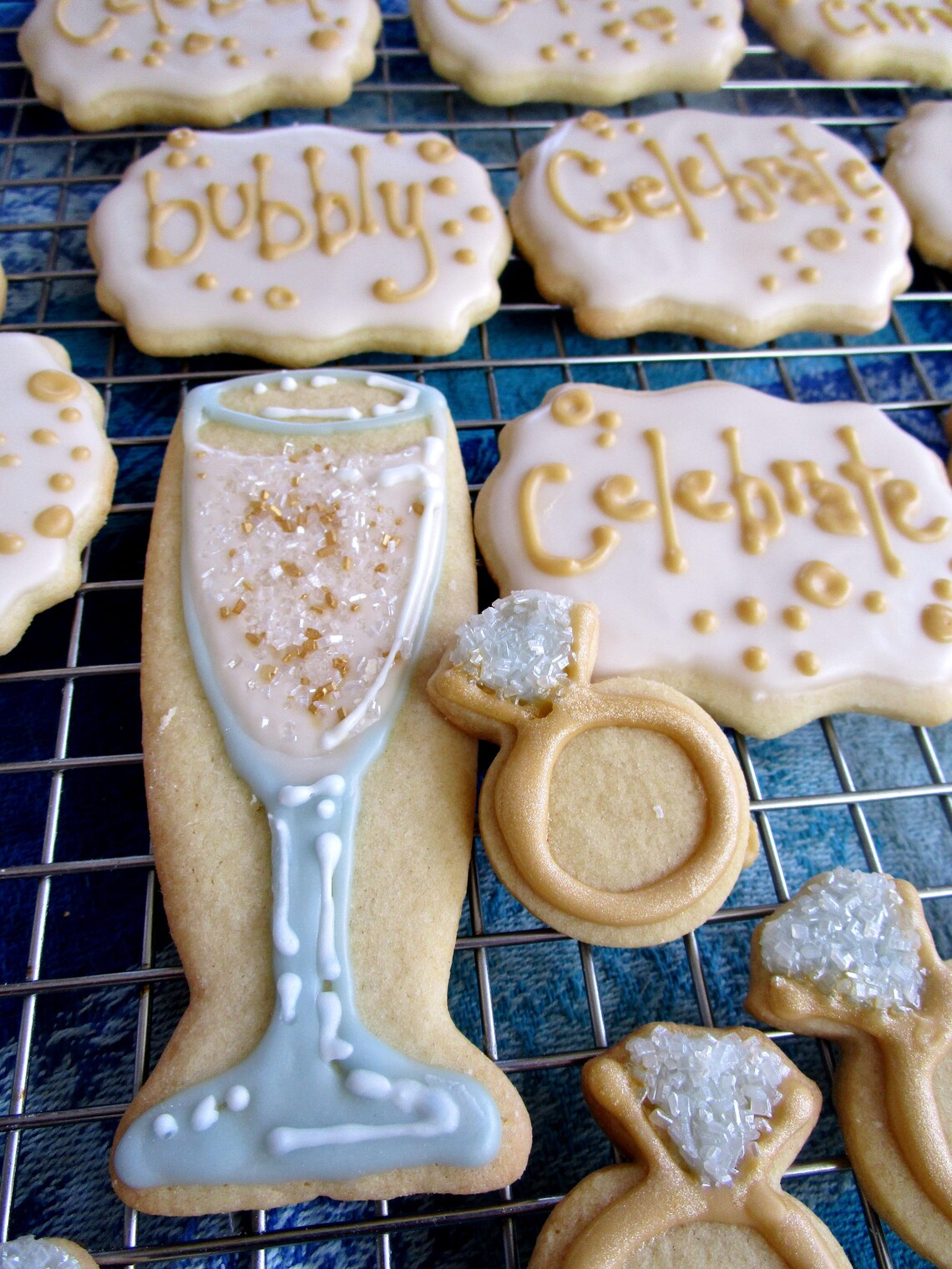 Engagement Cookies-champagne Glass and "pop" "clink" "bubbly" Sugar ...