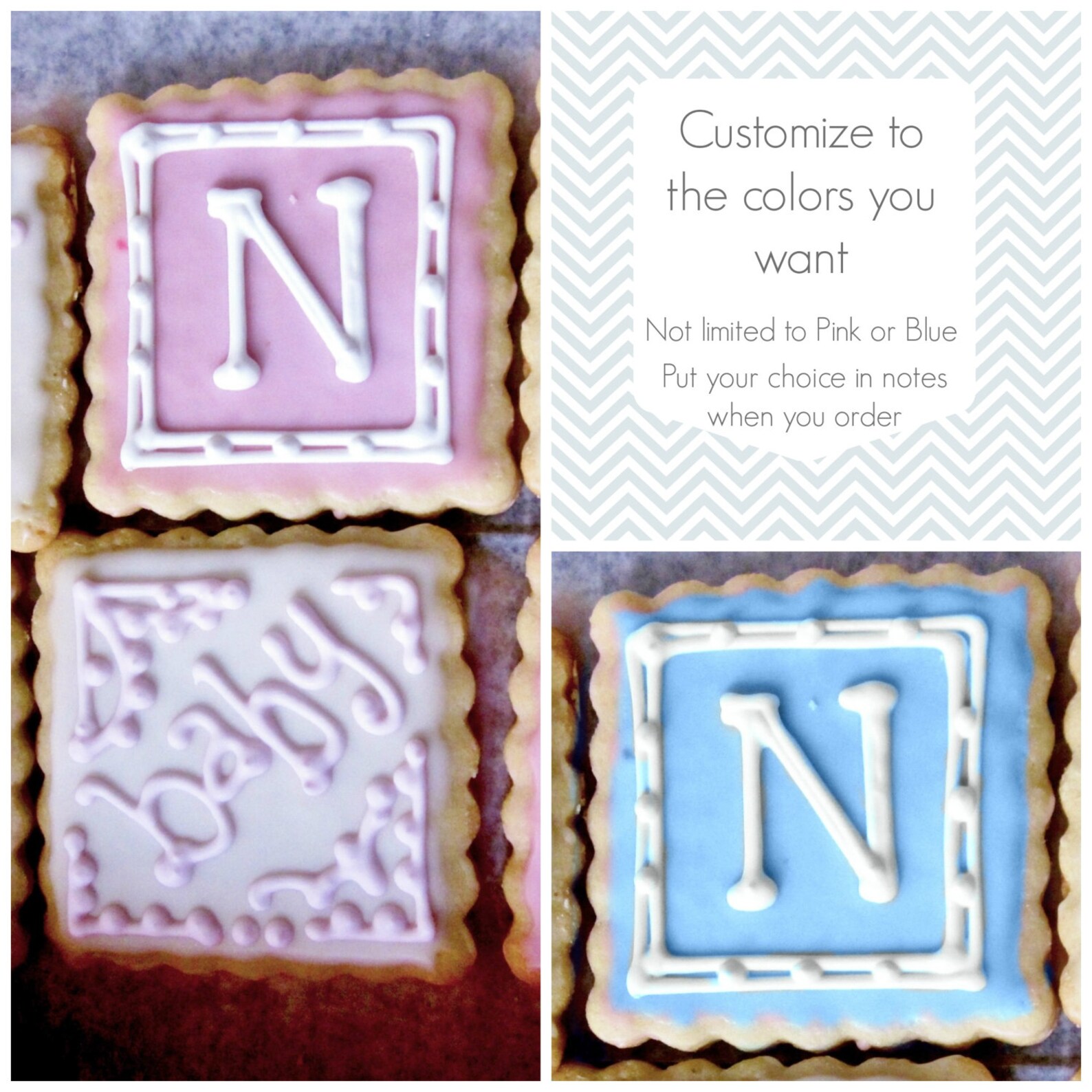 Baby Block Letter Cookies - Etsy