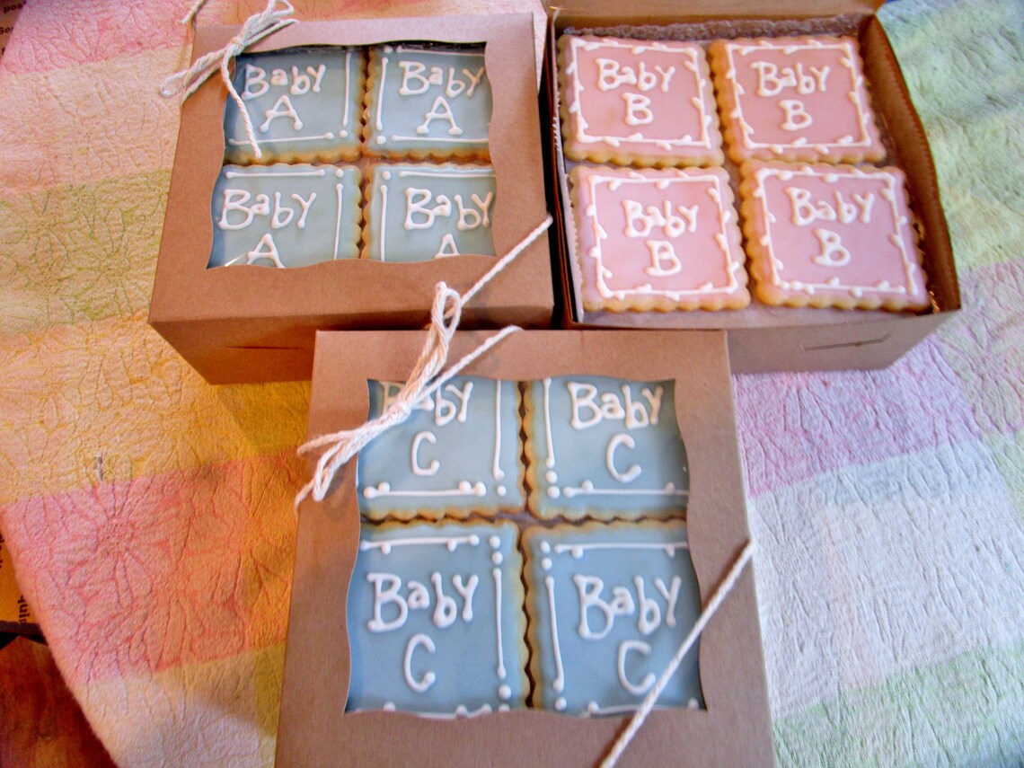 Baby Block Letter Cookies - Etsy