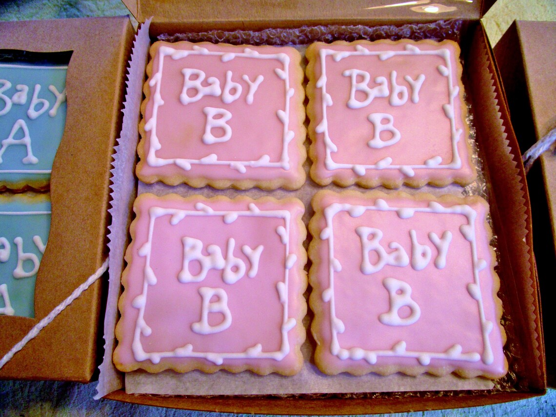 Baby Block Letter Cookies - Etsy