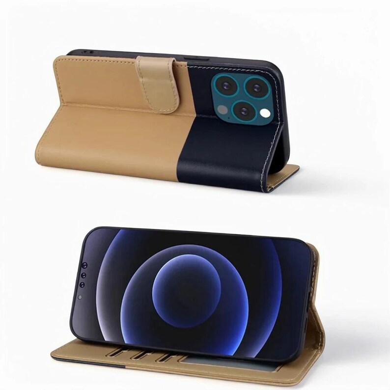 Cat & Dog Leather Wallet iPhone Case: Card Holder, Magnetic Closure - Etsy