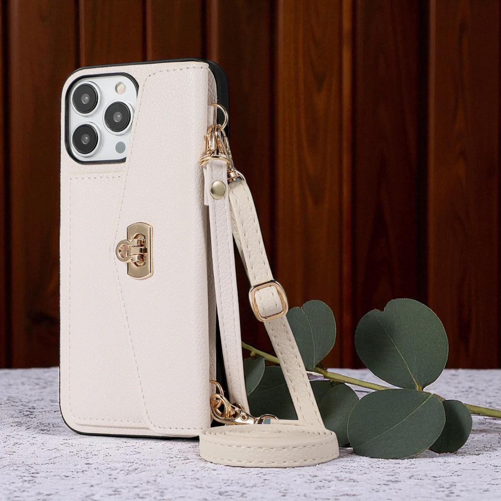 Leather Crossbody iPhone Wallet Case: Magnetic Closure, Handbag Strap ...