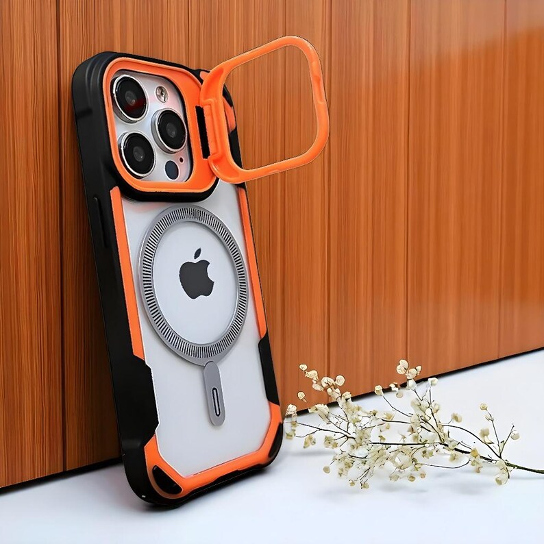 Magnetic Armor iPhone Case: Foldable Lens Protector and Stand, Magsafe ...