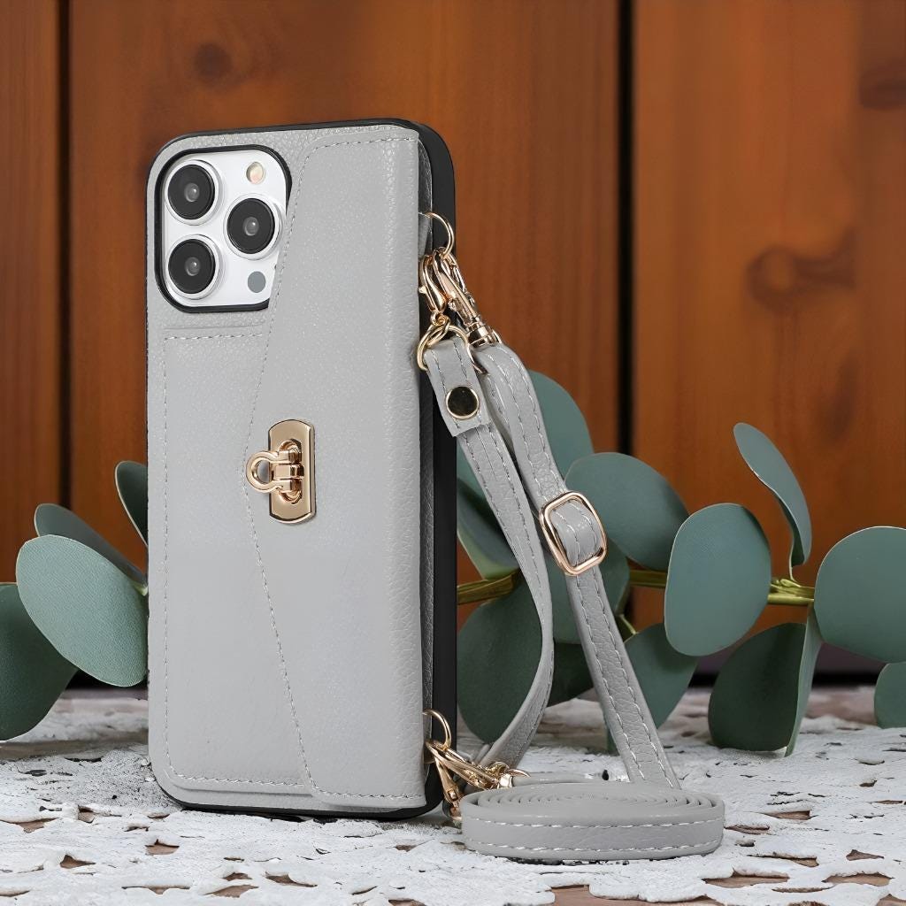 Leather Crossbody iPhone Wallet Case: Magnetic Closure, Handbag Strap ...