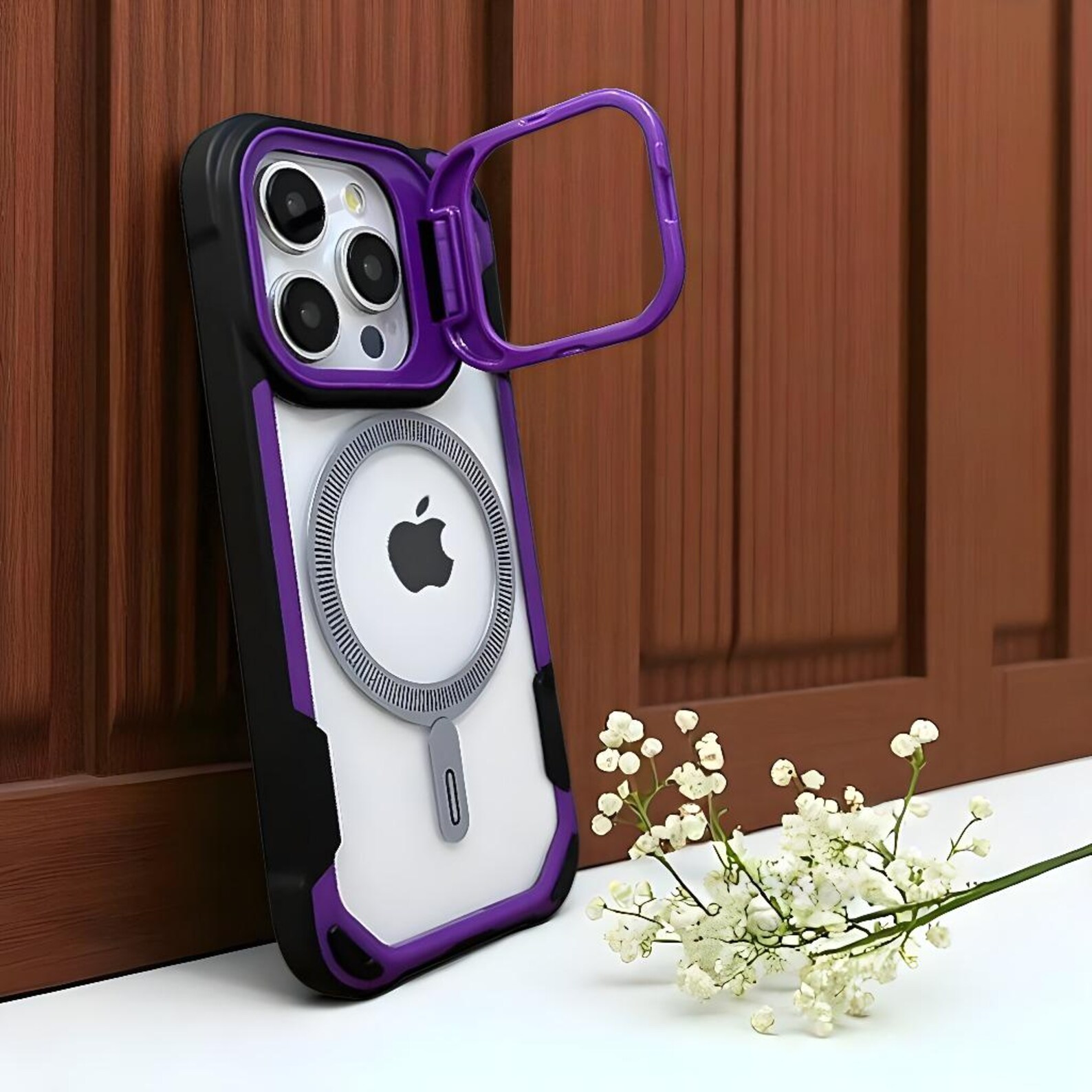 Magnetic Armor iPhone Case: Foldable Lens Protector and Stand, Magsafe ...