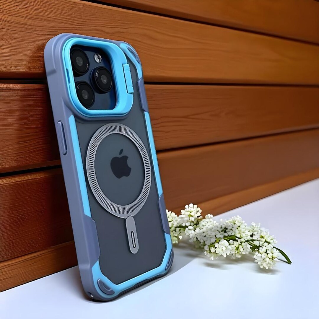 Magnetic Armor iPhone Case: Foldable Lens Protector and Stand, Magsafe ...