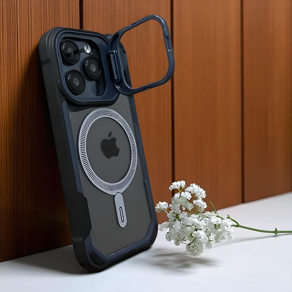 Magnetic Armor iPhone Case: Foldable Lens Protector and Stand, Magsafe ...