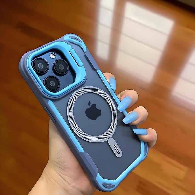 Magnetic Armor iPhone Case: Foldable Lens Protector and Stand, Magsafe ...