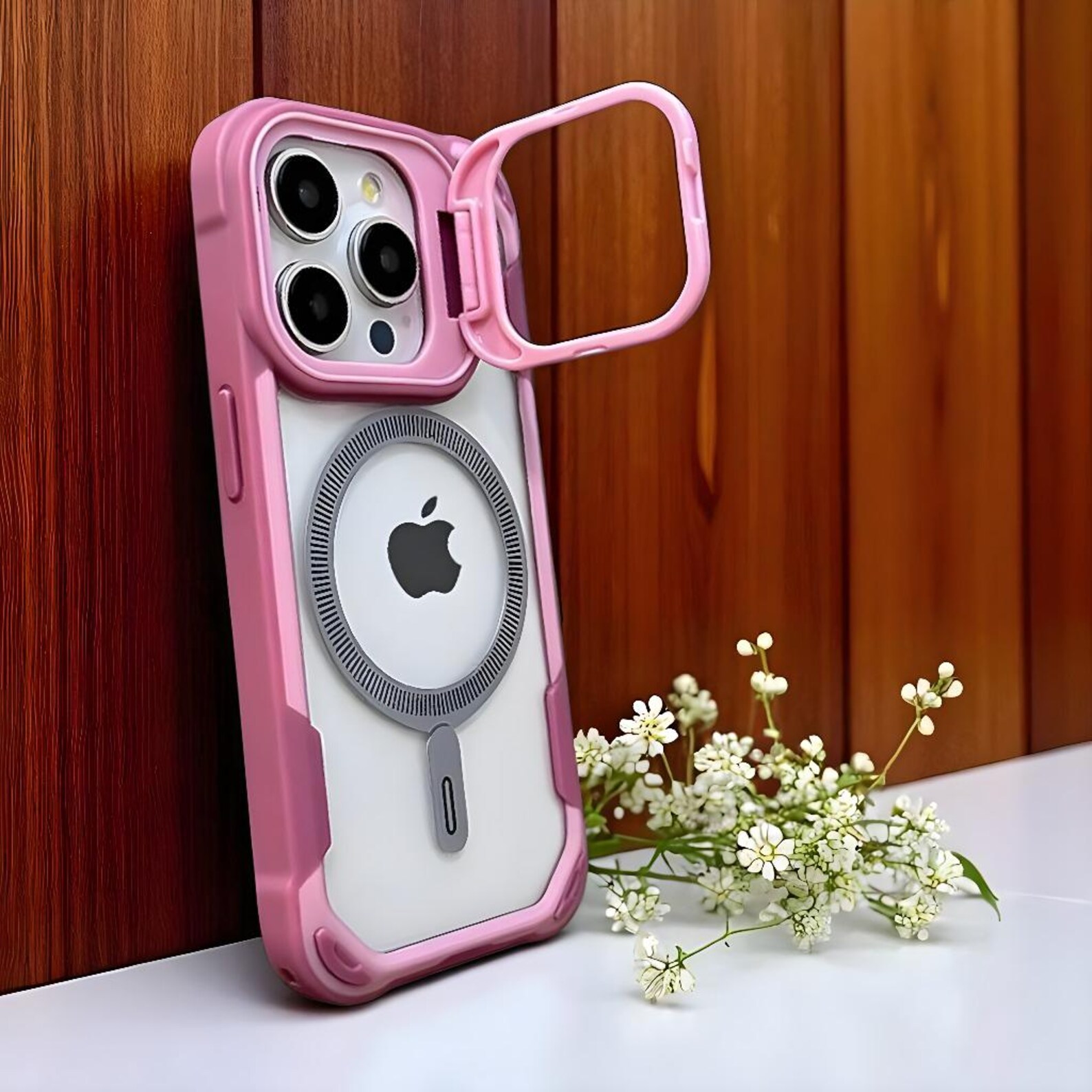 Magnetic Armor iPhone Case: Foldable Lens Protector and Stand, Magsafe ...