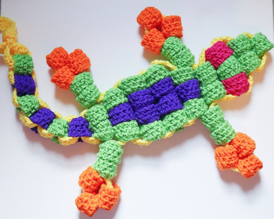 Crochet Beaded Lizard, Crochet Gecko, Sensory Toys, Fine Motor Skills ...