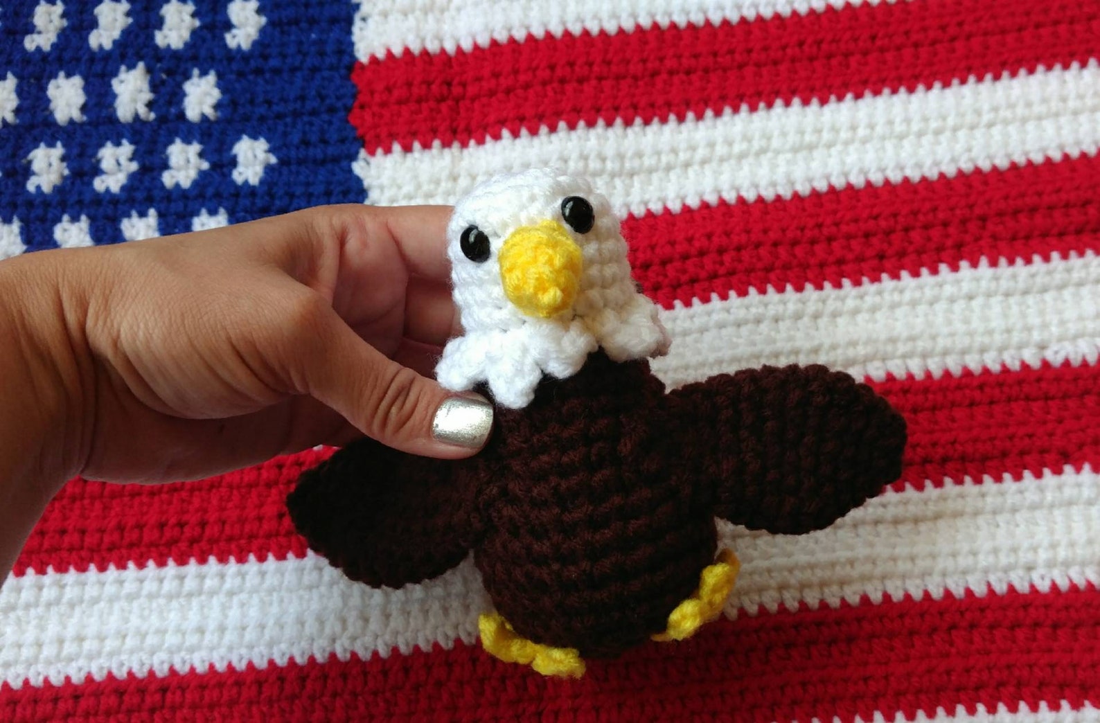 Bald Eagle Crochet Bird Rattle Baby Rattle Bird Toy Kids - Etsy