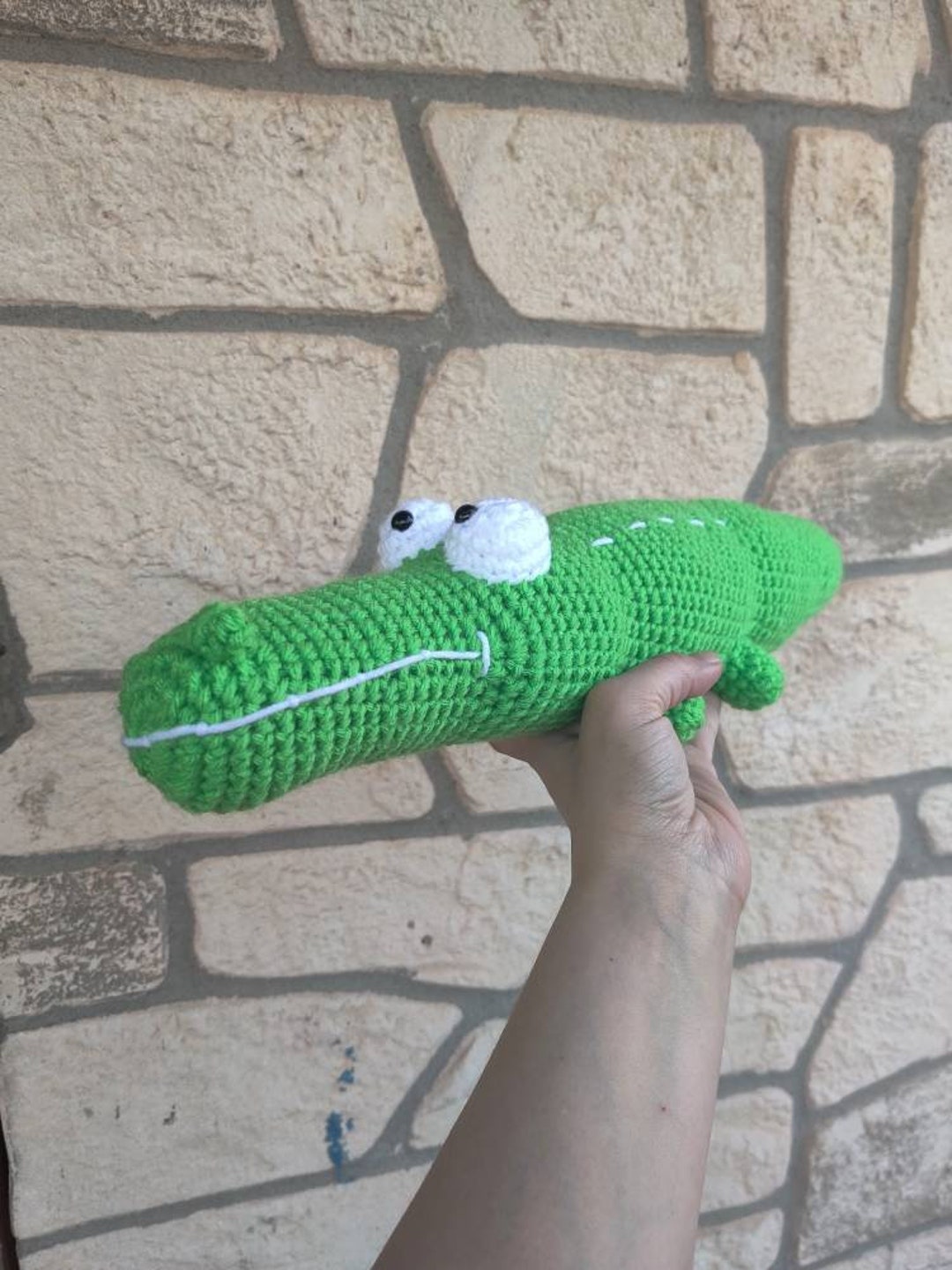 Crocodile Crochet Plushy, Amigurumi Crocodile Toy, Stuffed Animal ...