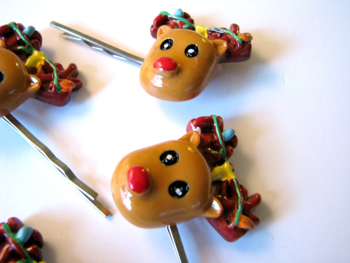 Reindeer Bobby Pins Hair Pins Girl Hair Accessory Christmas - Etsy
