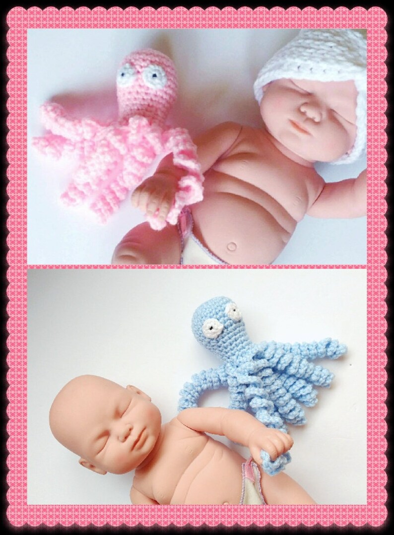 Octopus NICU Preemie, Pink or Blue Therapeutic Octopus, Crochet Octopus ...
