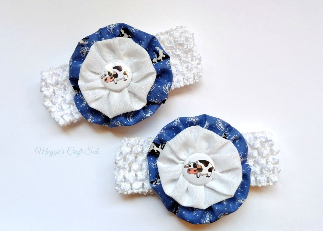 Farm Cow Headband, Baby and Kids Flower Headband, Farm Animal Hair ...