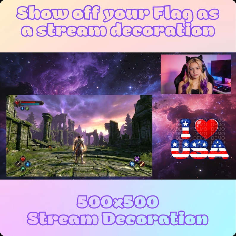 Animated I Love USA Emote | Patriotic Twitch Emote | American Flag ...