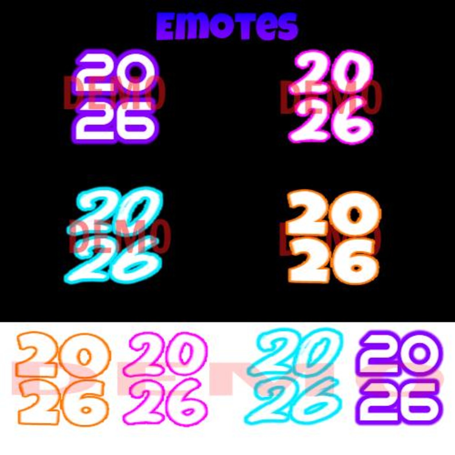Animated 2026 Emotes Bundle. Static Also Included. Happy New Years 2026 ...
