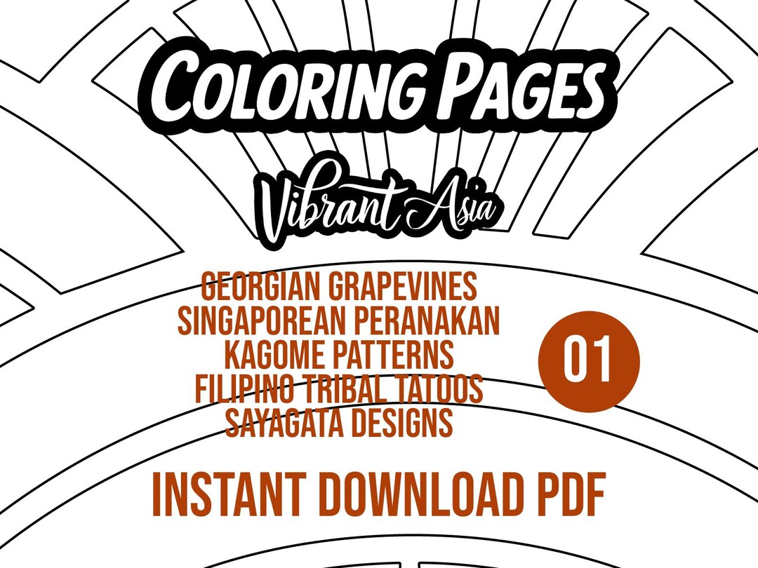 Vibrant Asia Coloring Pack 01 – 6 Printable Coloring Pages for Adults ...