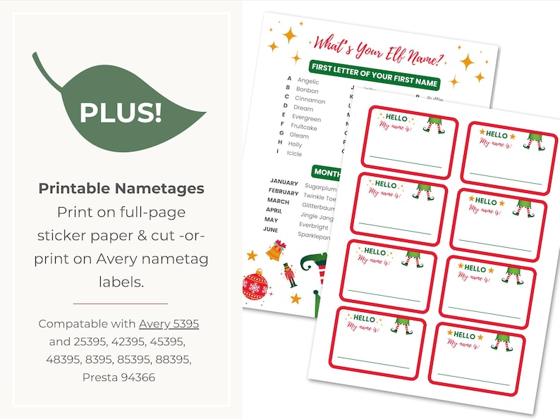 What’s Your Elf Name? Printable Party Game | Instant Christmas Download ...