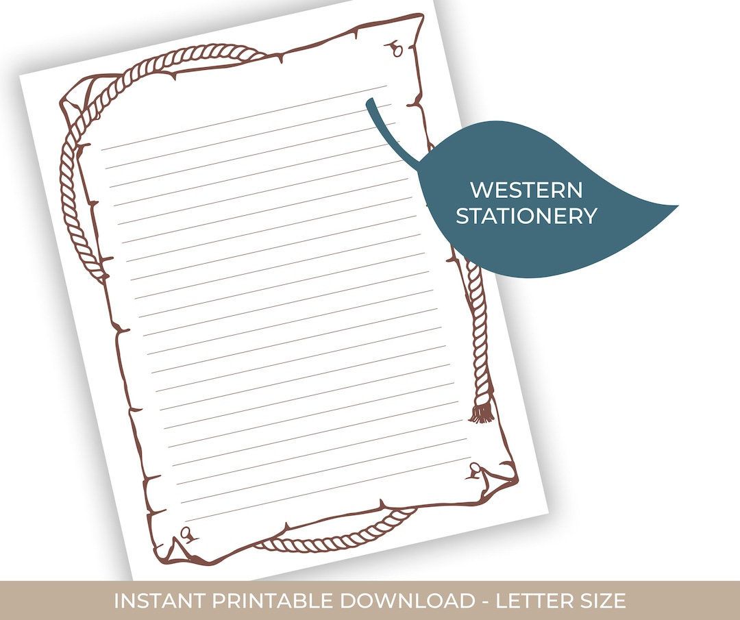 Western Stationery Set: Cowboy, Rodeo, Ranch Theme (digital Download ...