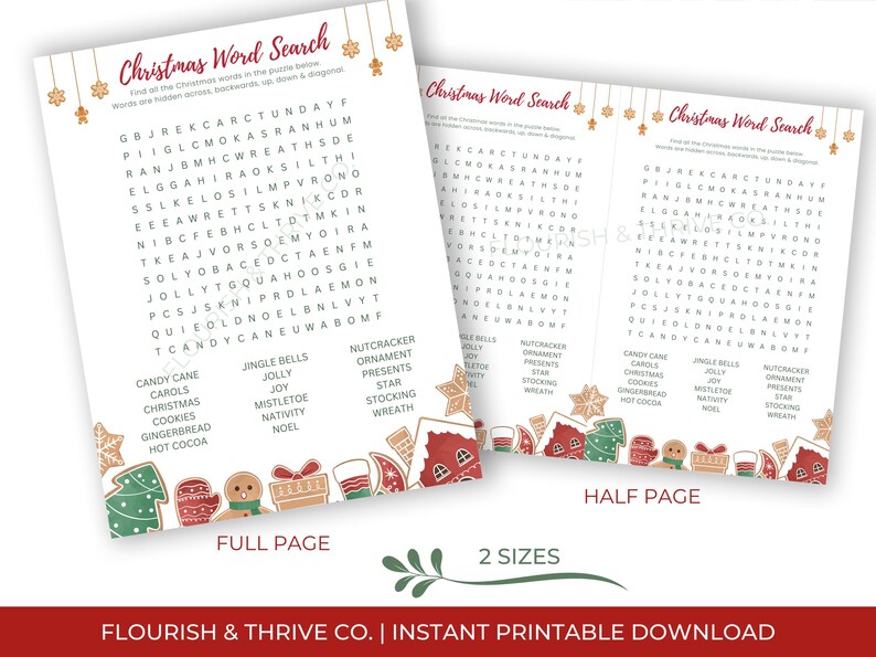Christmas Word Search Bundle | Instant Printable Download - Etsy