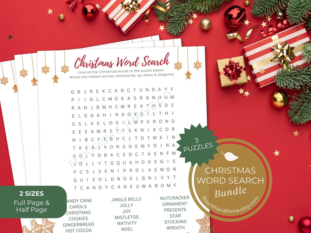 Christmas Word Search Bundle | Instant Printable Download - Etsy