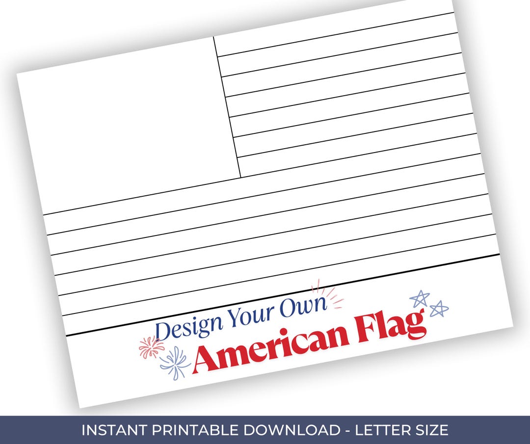 Design Your Own American Flag Printable: Patriotic Kids Activity ...