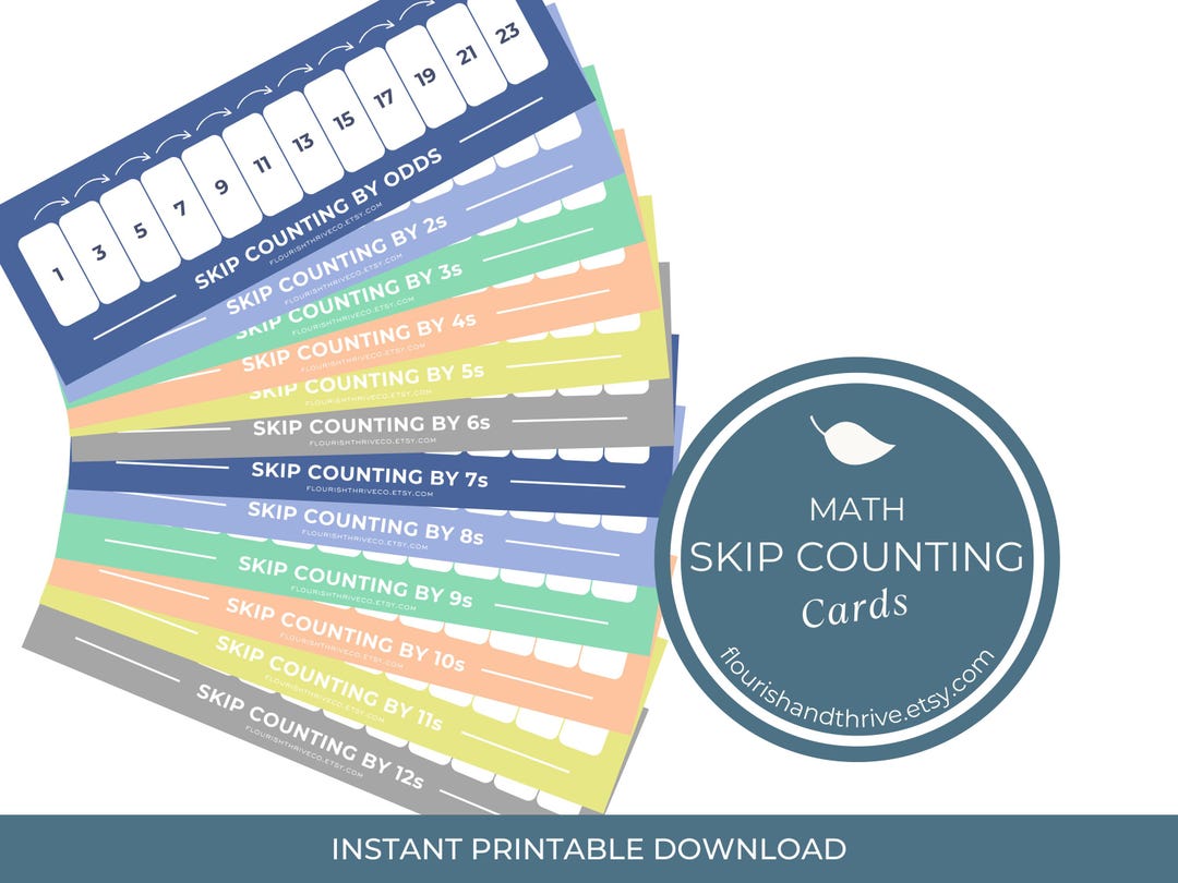 Set of 15 Skip Counting Cards | Printable PDF | Math Class Tools ...