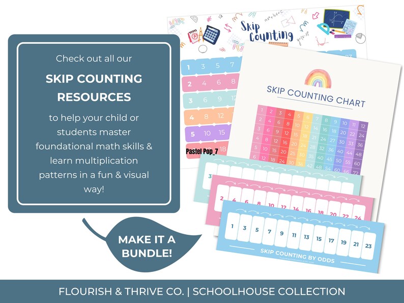 Skip Counting Rainbow Poster | Downloadable PDF | Playroom Decor ...