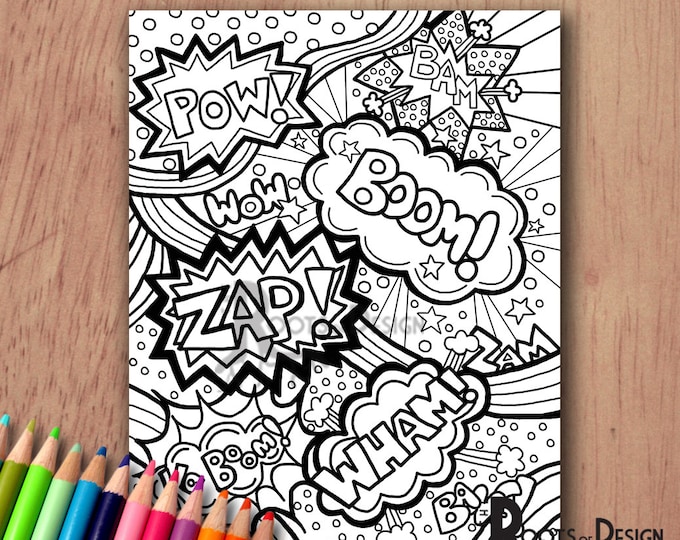 INSTANT DOWNLOAD Coloring Page Flowers Art Print Zentangle Inspired ...