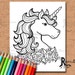 INSTANT DOWNLOAD Coloring Page Unicorn with Roses Art | Etsy