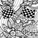 INSTANT DOWNLOAD Coloring Page Race Cars zentangle inspired | Etsy