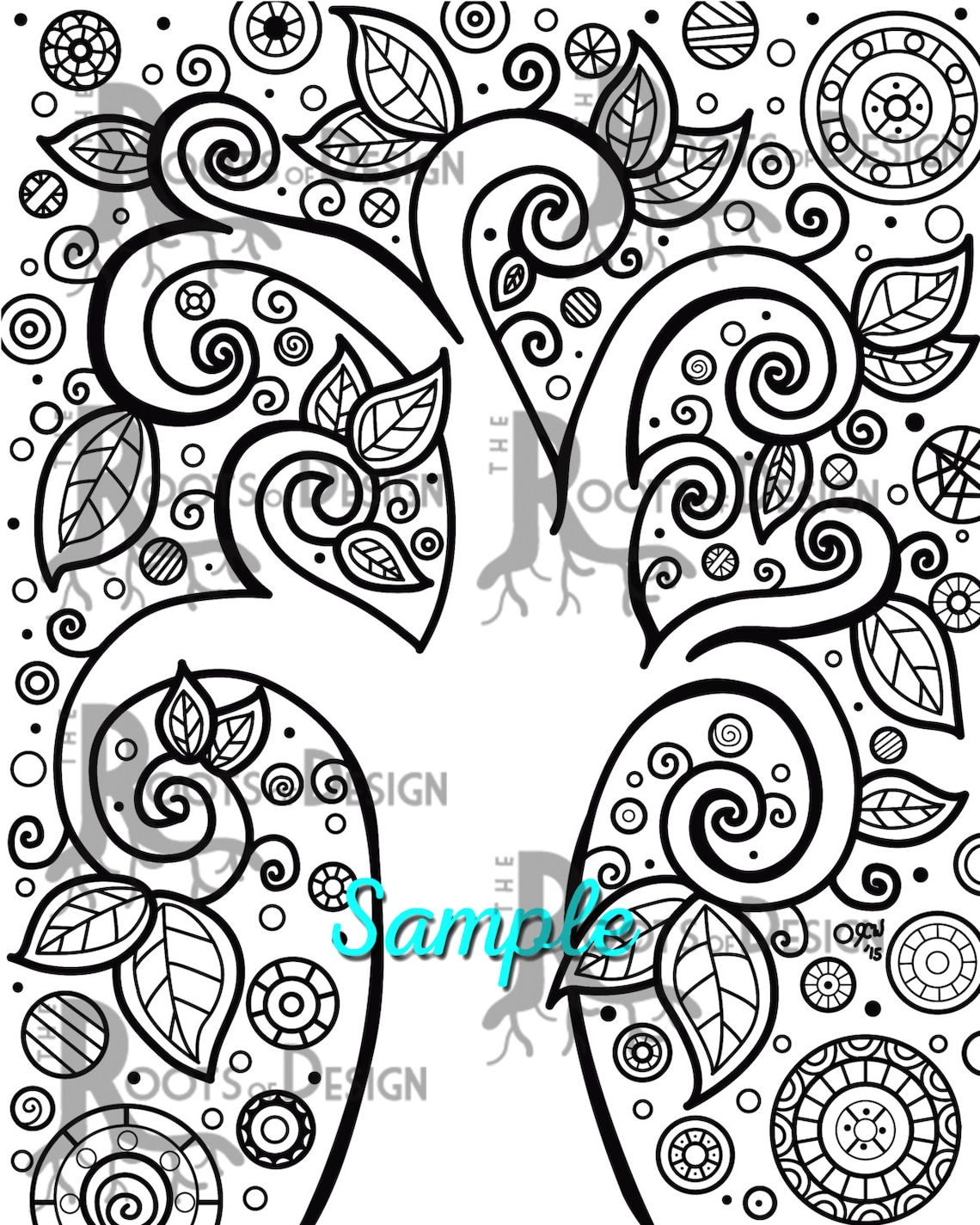 INSTANT DOWNLOAD Coloring Page - Tree of Life Art Print Zentangle ...