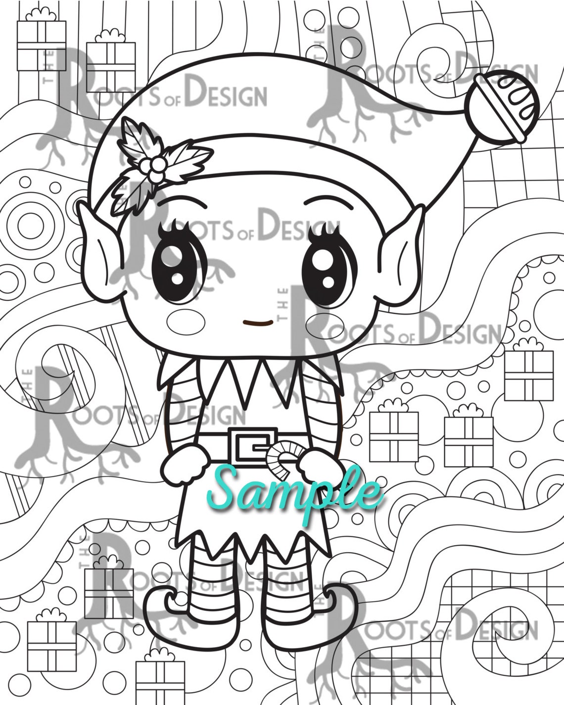 INSTANT DOWNLOAD Cute Chibi Elf Page Print, Doodle Art, Printable - Etsy