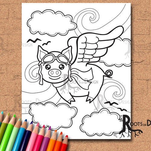 INSTANT DOWNLOAD Coloring Page UFO Beaming up a Cow Doodle - Etsy