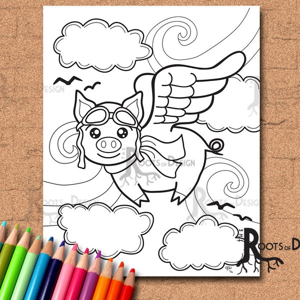 Flying Pig Print - Etsy
